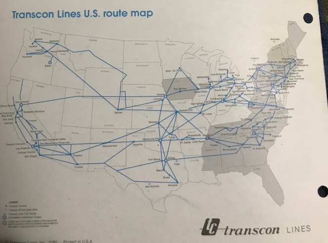 1980 Transcon Lines Route Map – lessthantruckloadhistory